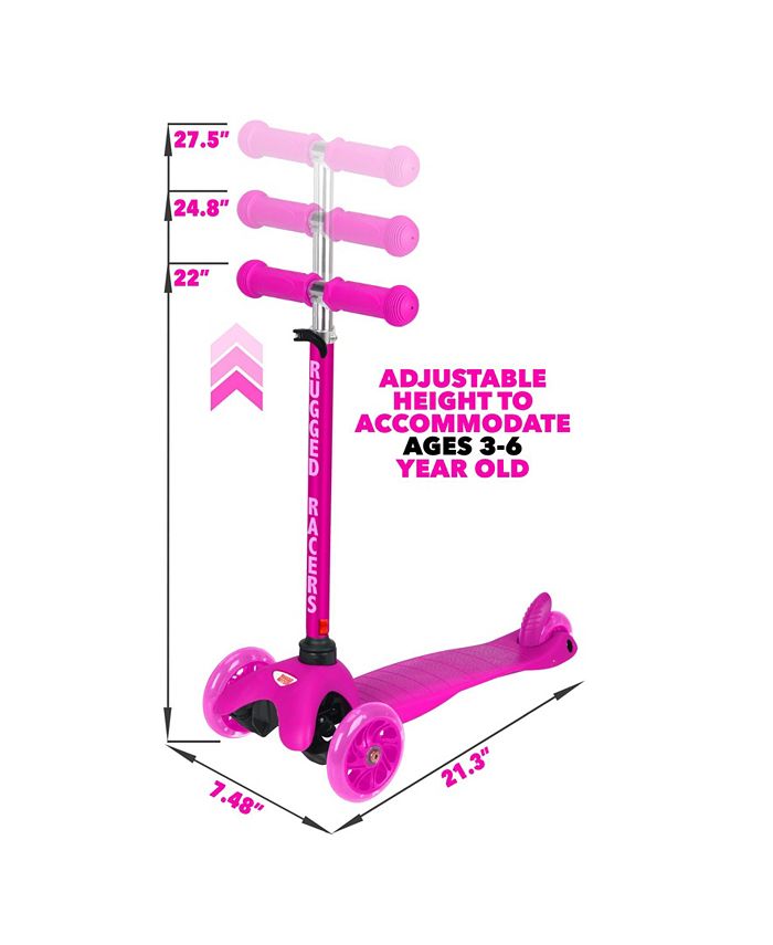 Rugged Racers Mini Scooter with Adjustable Height and LED Wheels - Macy's