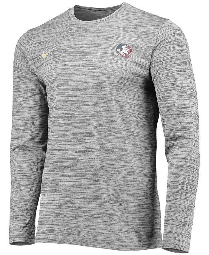Nike Men's Heathered Gray Florida State Seminoles Velocity Legend Performance Long Sleeve T ...
