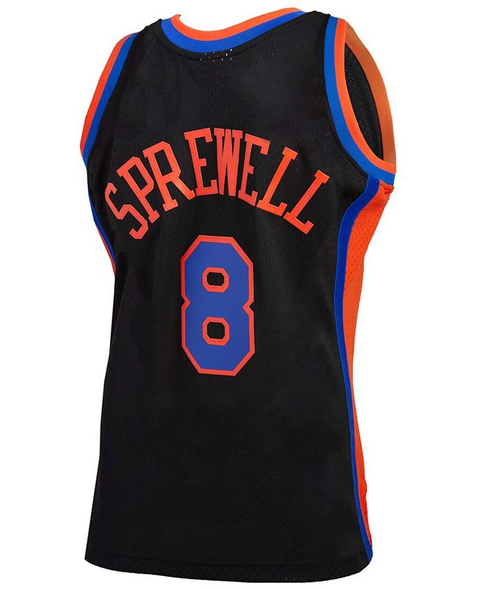 Mitchell & Ness Men's Latrell Sprewell Black New York Knicks 1998-99 ...