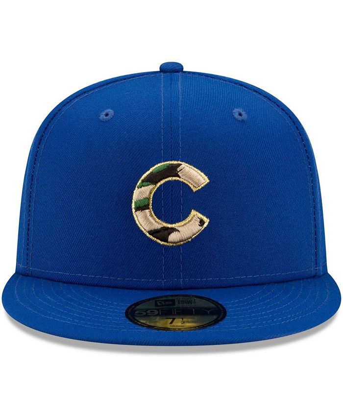 New Era Men's Royal Chicago Cubs Pop Camo Undervisor 59FIFTY Fitted Hat ...
