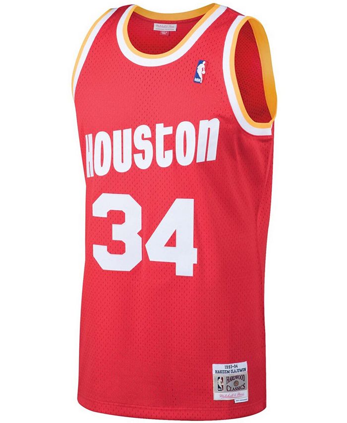 Mitchell And Ness Mens Hakeem Olajuwon Red Houston Rockets 1993 94