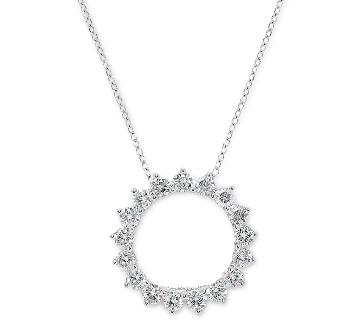 Click here for Diamond Circle Pendant Necklace (3/4 ct. t.w.) in... prices