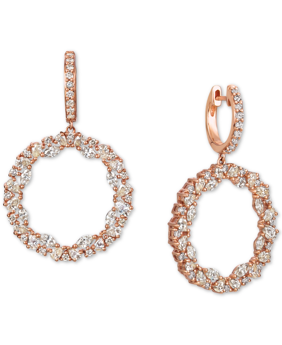 Click here for Le Vian Nude Diamond Circle Drop Earrings (3-1/8 c... prices