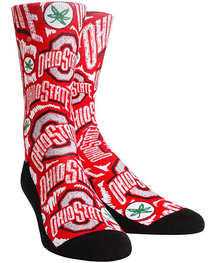 Rock 'Em Women's Scarlet Ohio State Buckeyes Logo Sketch Crew Socks ...
