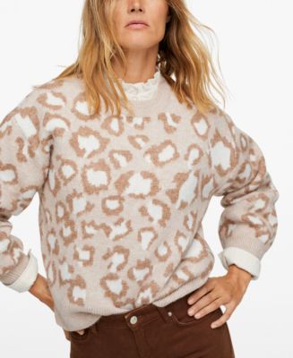 MANGO Women's Leopard Print Sweater - Macy's