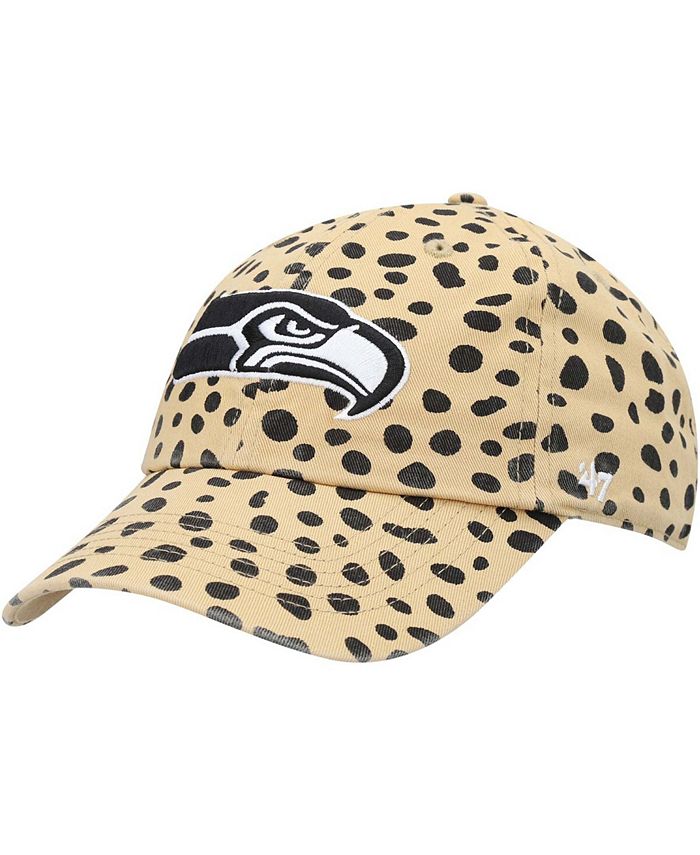 '47 Brand Women's Tan Seattle Seahawks Cheetah Clean Up Adjustable Hat ...