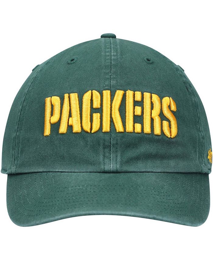 '47 Brand Men's Green Green Bay Packers Clean Up Script Adjustable Hat ...