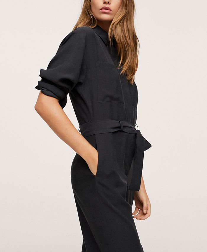 MANGO Women's Lyocell Jumpsuit with Belt - Macy's