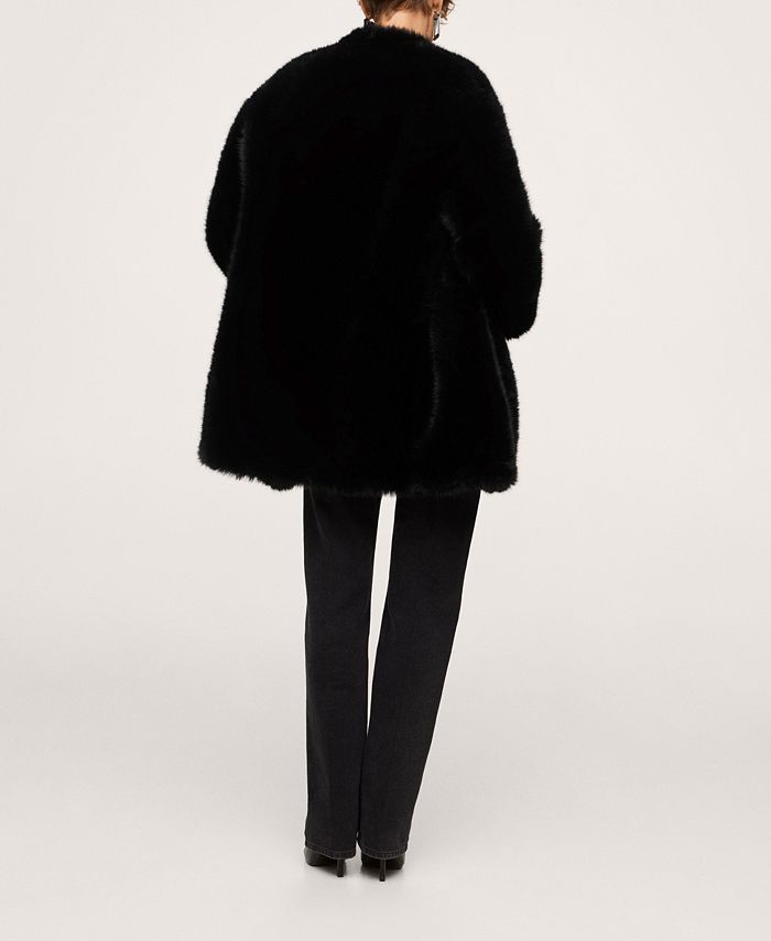 MANGO Women's Oversize Faux-Fur Coat - Macy's