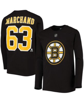 Big Boys and Girls Brad Marchand Black Boston Bruins Authentic Stack ...
