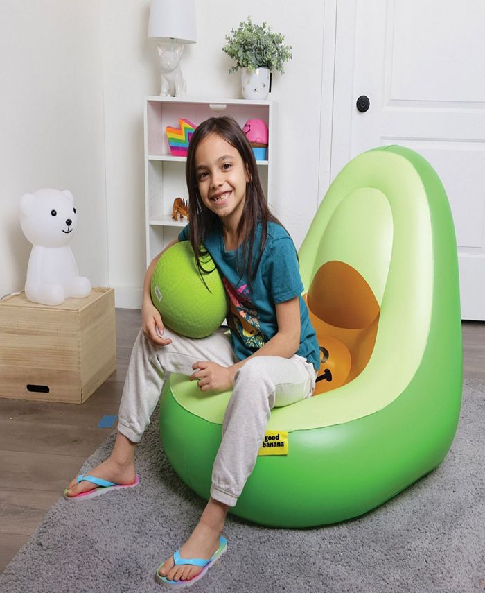 Flat River Group Good Banana Avocado Comfy Inflatable Chair for Kids ...