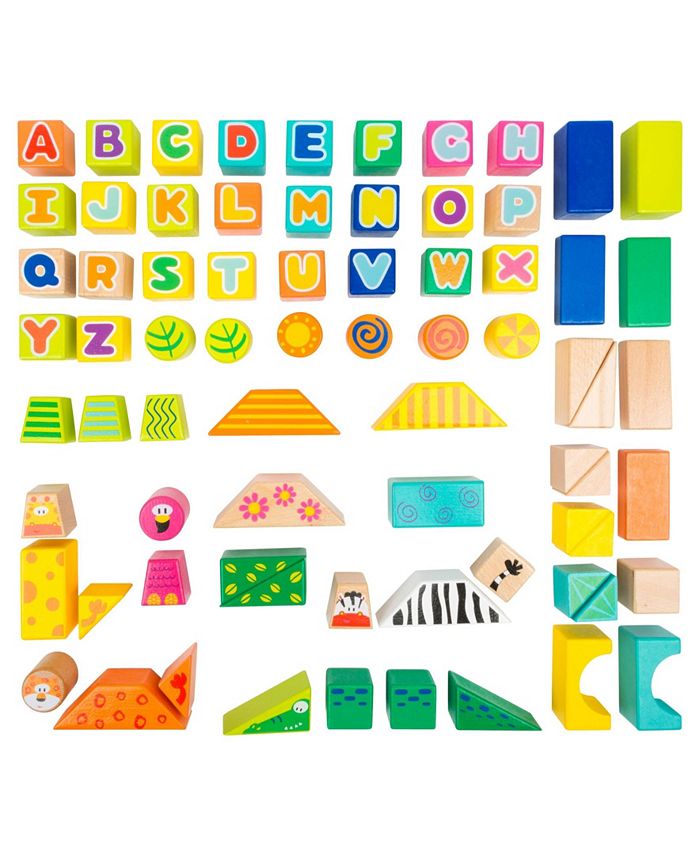 Legler USA Small Foot Wooden Toys Safari Theme Wood and Knobs Building ...
