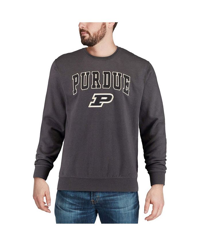Colosseum Men's Charcoal Purdue Boilermakers Arch Logo Crew Neck ...