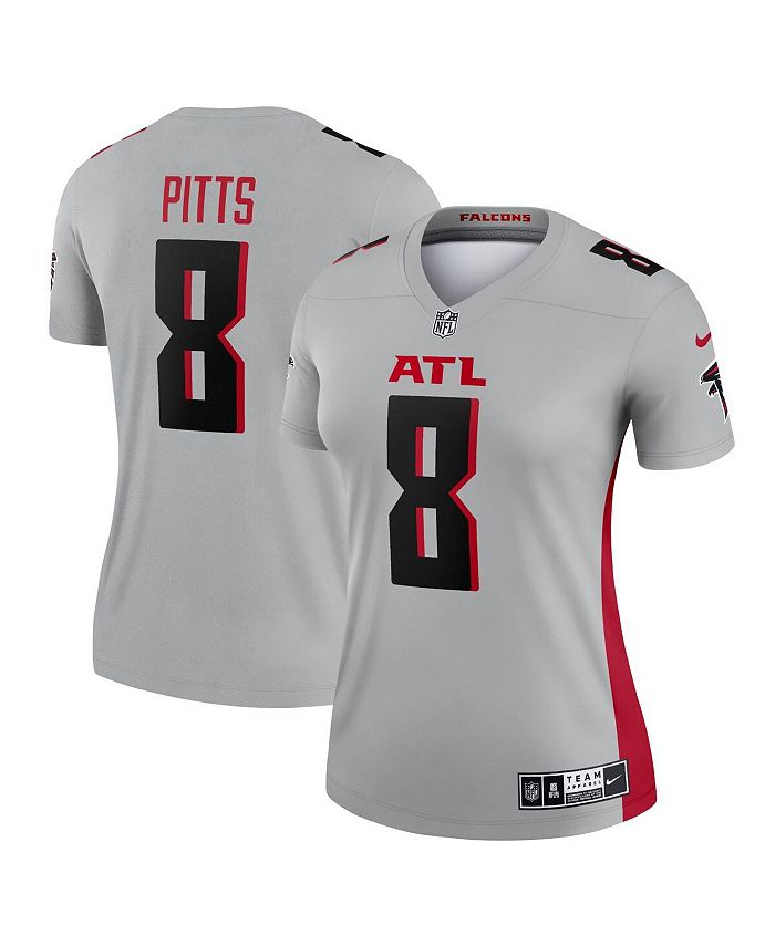 Nike Women's Kyle Pitts Gray Atlanta Falcons Inverted Legend Jersey ...