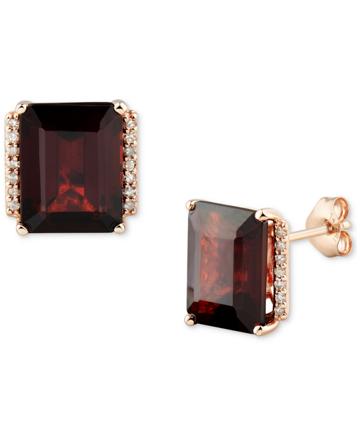 Click here for Gemstone and Diamond Accent Stud Earrings in 14k G... prices