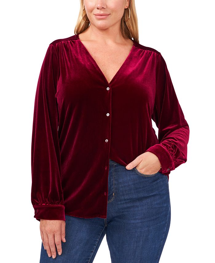 1.STATE Trendy Plus Size Stretch Velvet Top - Macy's