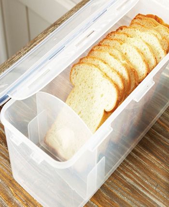 Lock n Lock Easy Essentials 21.1-Cup Bread Box and Divided Food Storage ...