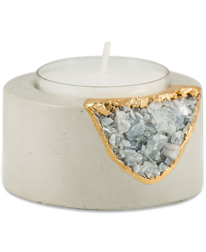 Tal & Bert Blue Calcite Tea Light Holder - Macy's