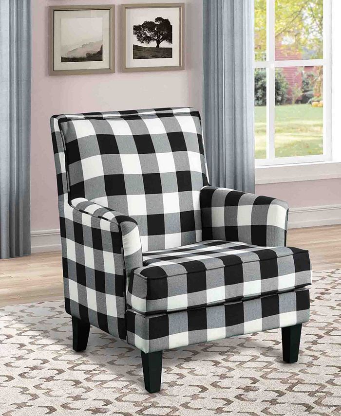 Best Master Furniture Saladin Arm Chair, Checkered Pattern - Macy's
