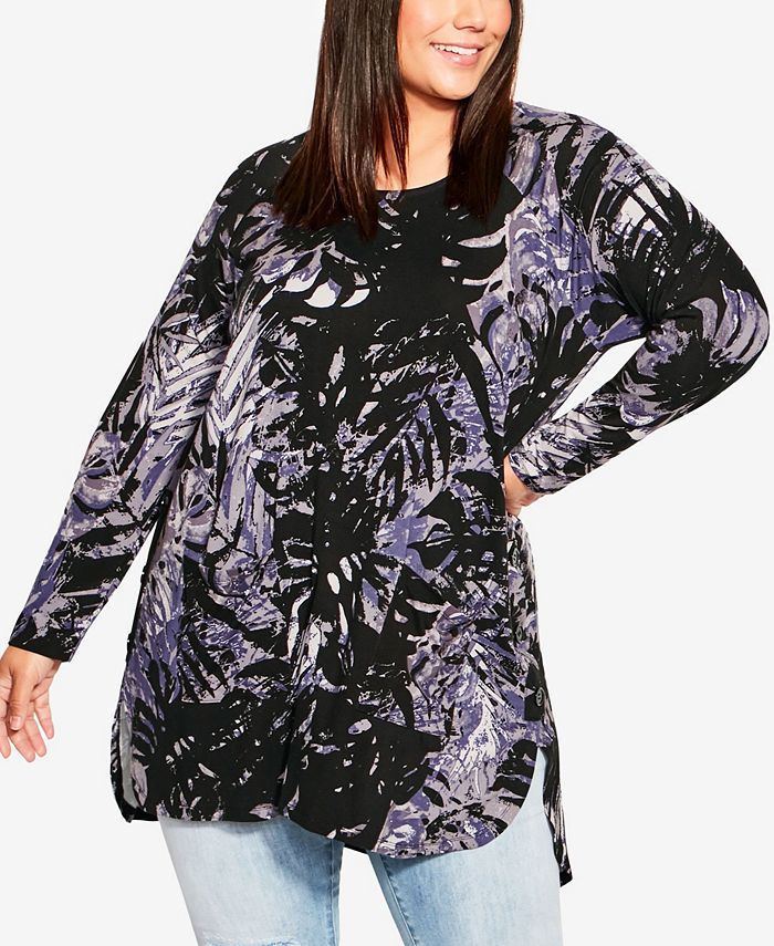 Avenue Plus Size Clare Print Tunic Top - Macy's