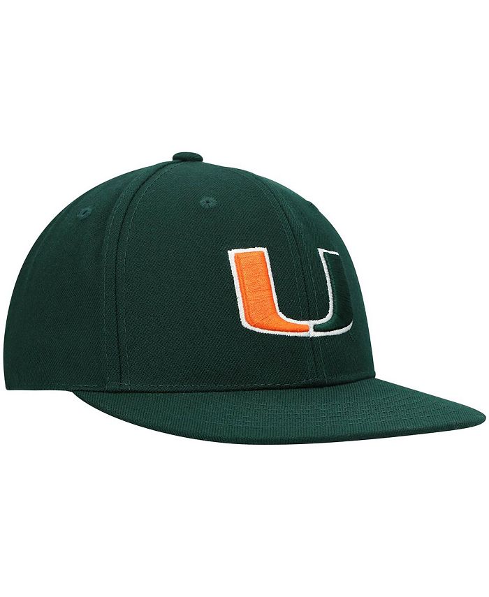 Top of the World Men's Green Miami Hurricanes Team Color Fitted Hat ...