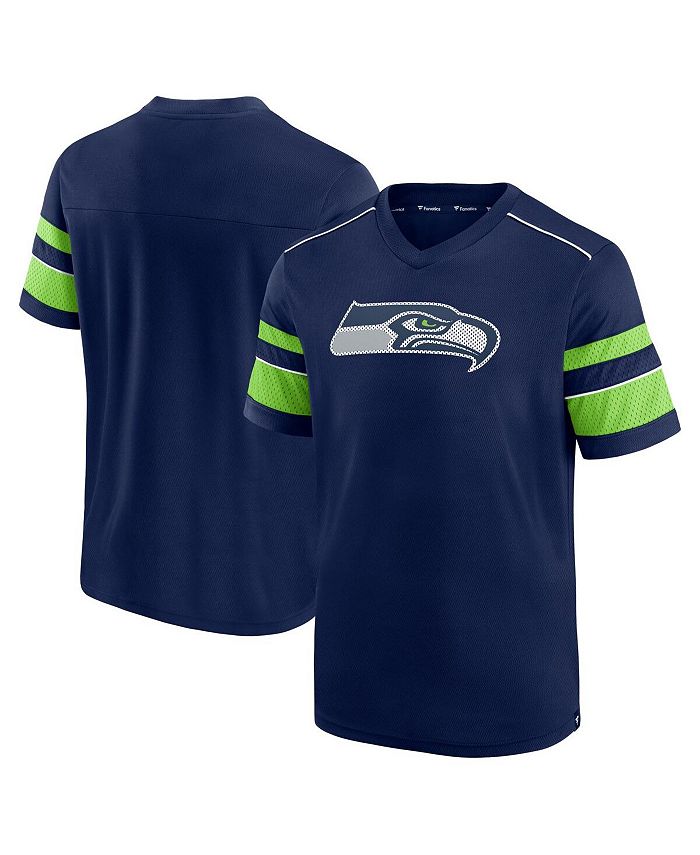 Fanatics Men's College Navy Seattle Seahawks Textured Hashmark V-Neck T ...