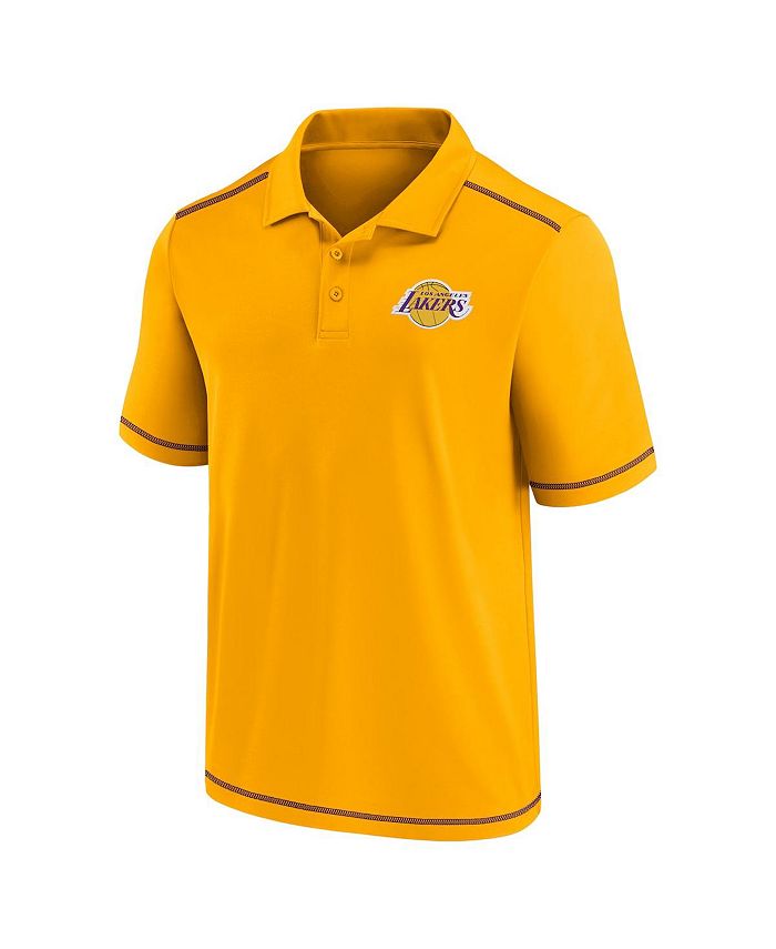 Fanatics Men's Gold-Tone Los Angeles Lakers Primary Logo Polo Shirt ...