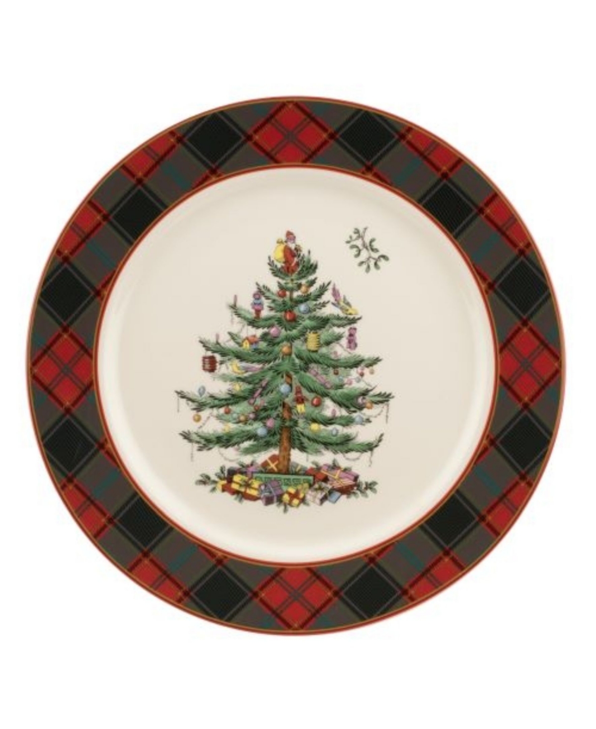 Click here for Spode Christmas Tree Tartan Buffet Plate - White B... prices
