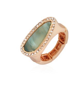 T Tahari Women's Acetate and Glass Stone Cocktail Stretch Ring - Macy's