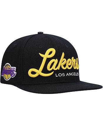 Pro Standard Men's Black Los Angeles Lakers Drop Shadow Script Snapback ...