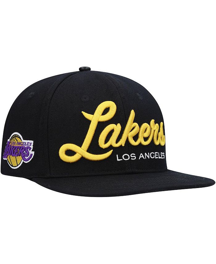 Pro Standard Men's Black Los Angeles Lakers Drop Shadow Script Snapback ...