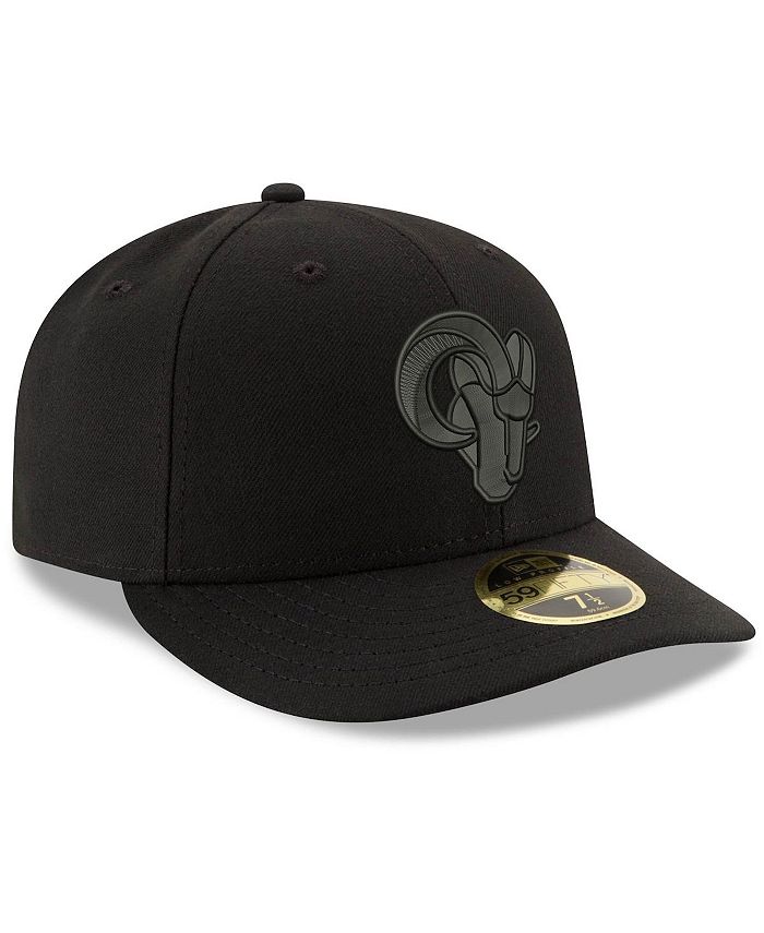 New Era Men's Black Los Angeles Rams Alternate Logo Black on Black Low ...