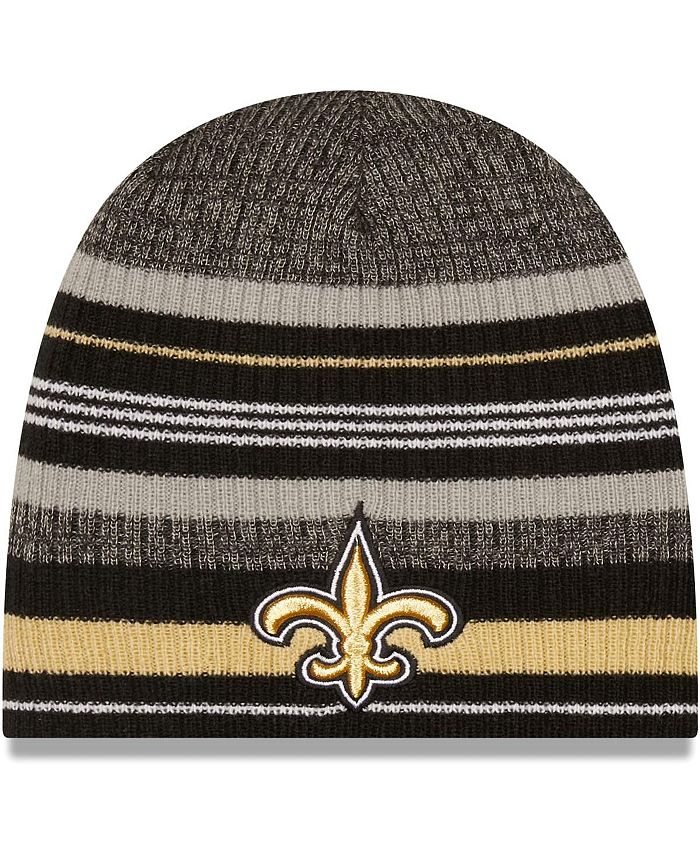 New Era Men's Black and Gray New Orleans Saints Striped Beanie - Macy's