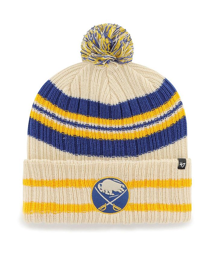 '47 Brand Men's Natural Buffalo Sabres Hone Cuffed Knit Hat with Pom ...