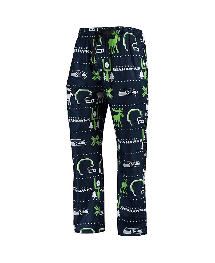 FOCO Men's College Navy Seattle Seahawks Wordmark Ugly Pajama Set - Macy's