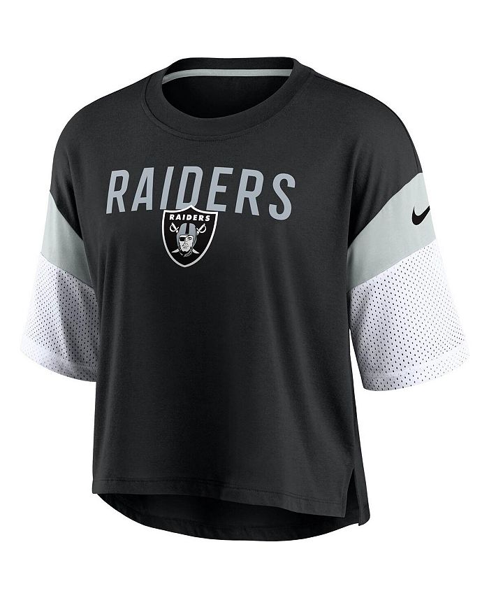 Nike Women's Black and White Las Vegas Raiders Nickname Tri-Blend ...