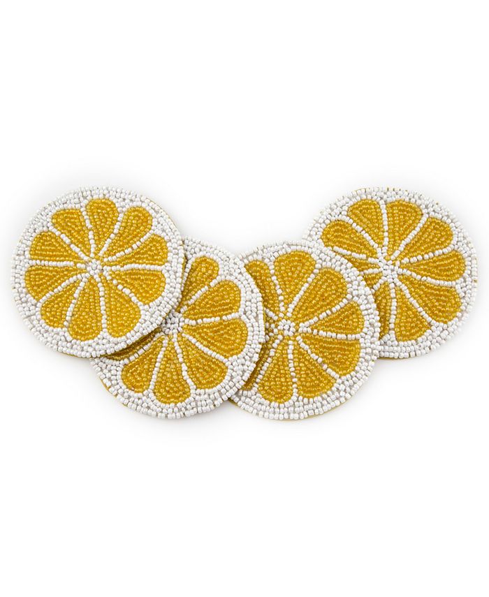 Thirstystone Beaded Lemon Slice Coasters, Set of 4 - Macy's