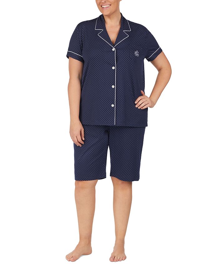Lauren Ralph Lauren Bermuda Plus Size Printed Cotton Pajama Set ...