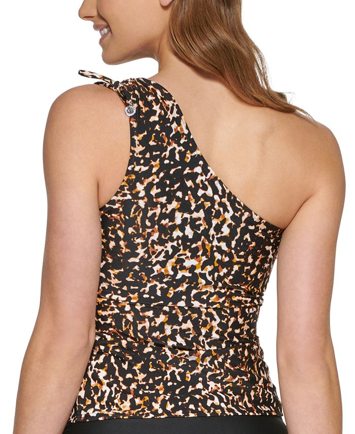 DKNY Printed One-Shoulder Tankini Top - Macy's