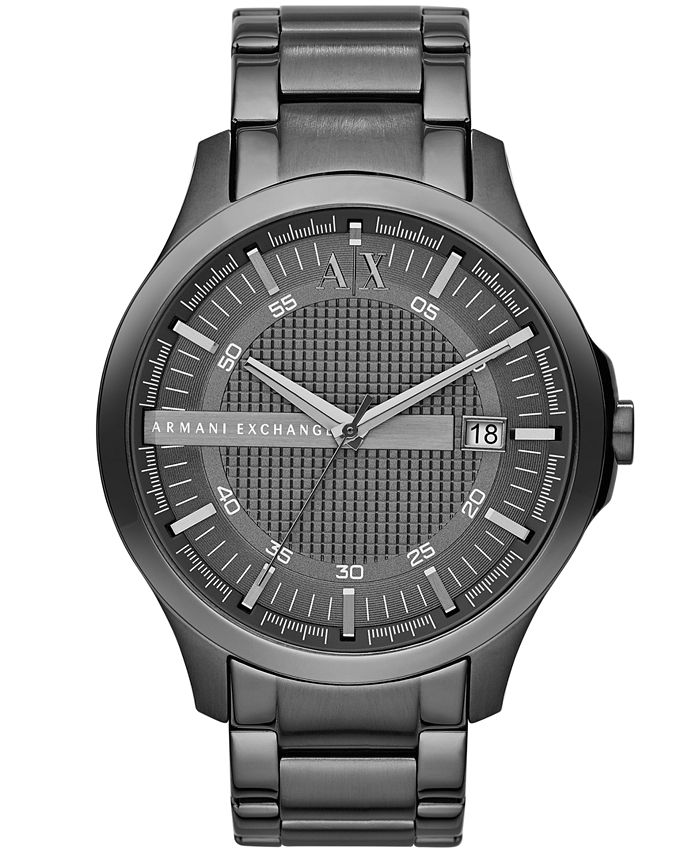 Armani Exchange A|X Men's Gunmetal Ion-Plated Stainless Steel Bracelet ...