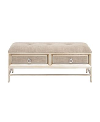 Linen and Metal Contemporary Bench - Macy's