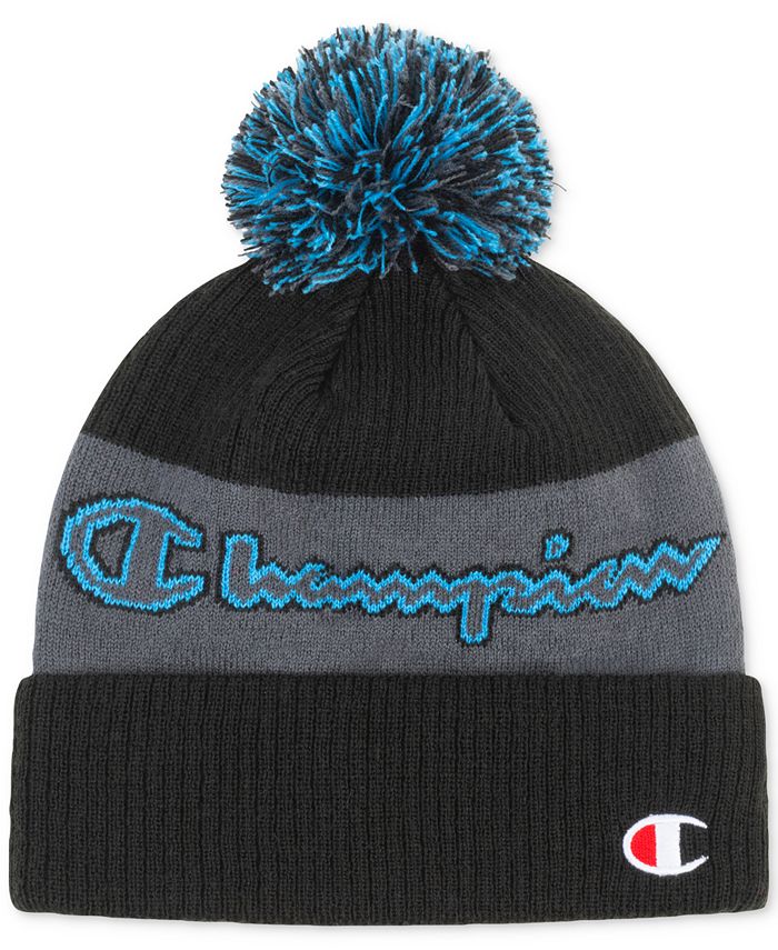 Champion Men's Outlined Logo Pom Beanie - Macy's