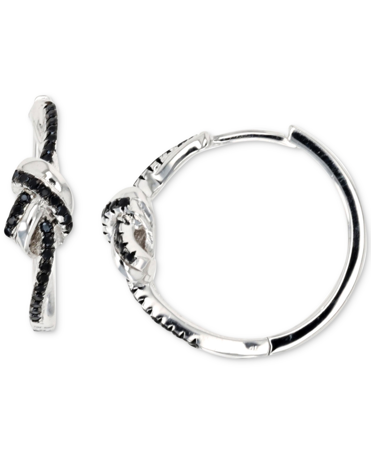 Click here for Black Spinel Knotted Small Hoop Earrings (3/8 ct.... prices