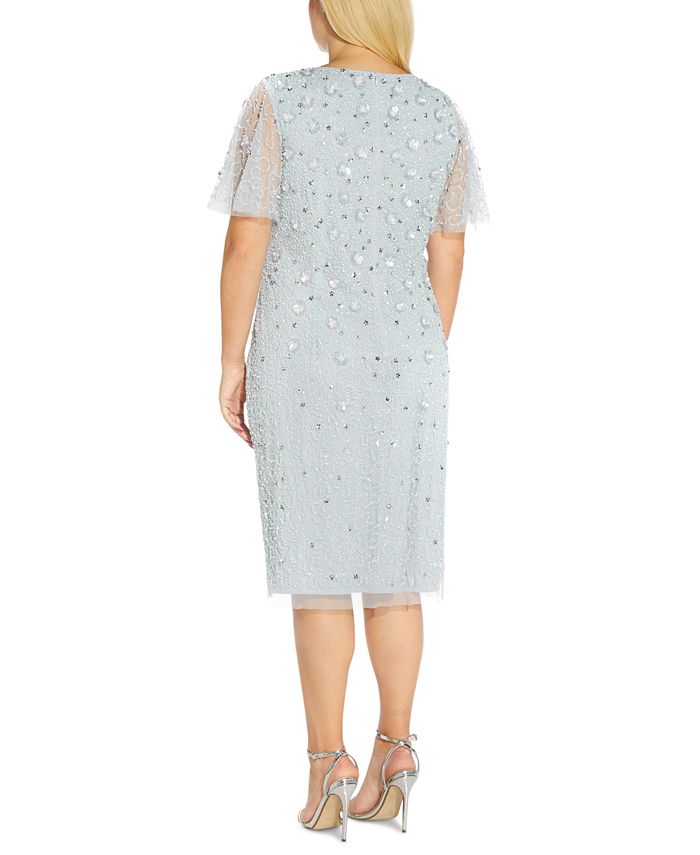 Adrianna Papell Plus Size Beaded Sequined Dress - Macy's