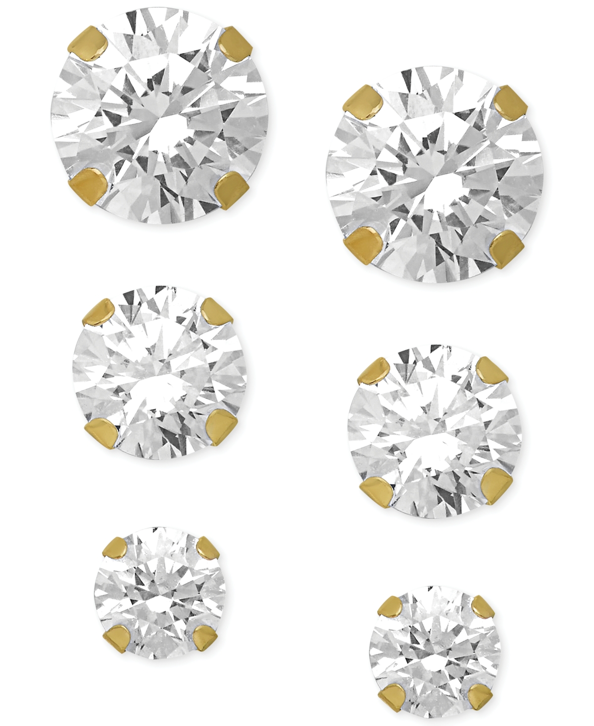 Click here for Cubic Zirconia Round Stud Earrings Set in 14k Whit... prices