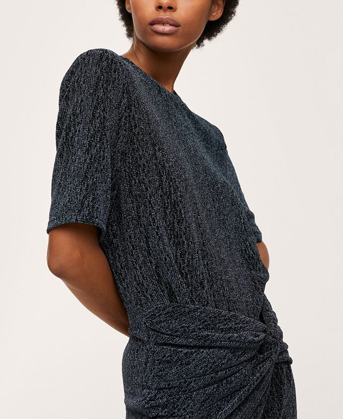 MANGO Women's Lurex Knit Dress - Macy's