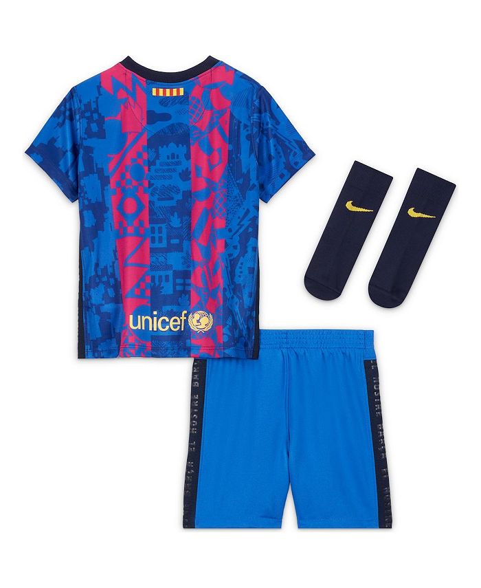 Nike Infant Unisex Blue Barcelona 2021/22 Third Replica Kit - Macy's