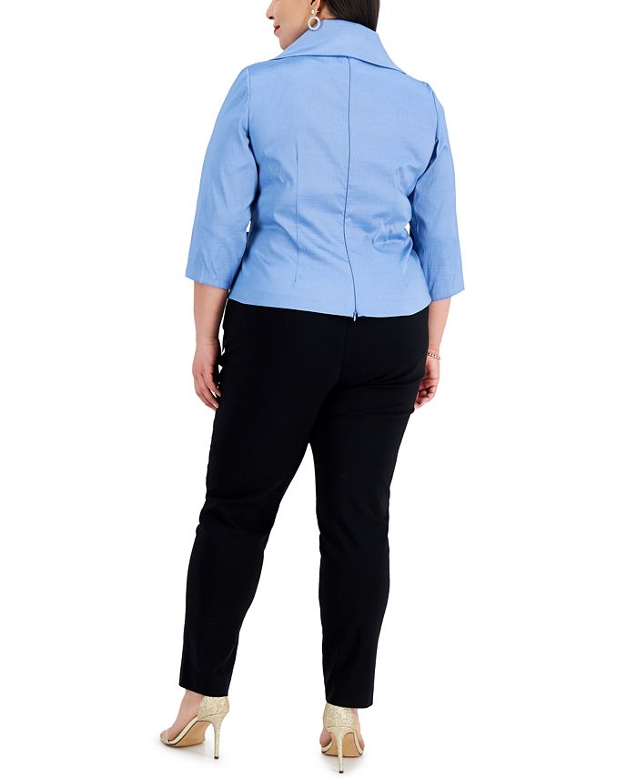 Alex Evenings Plus Size Portrait-Collar Blouse - Macy's