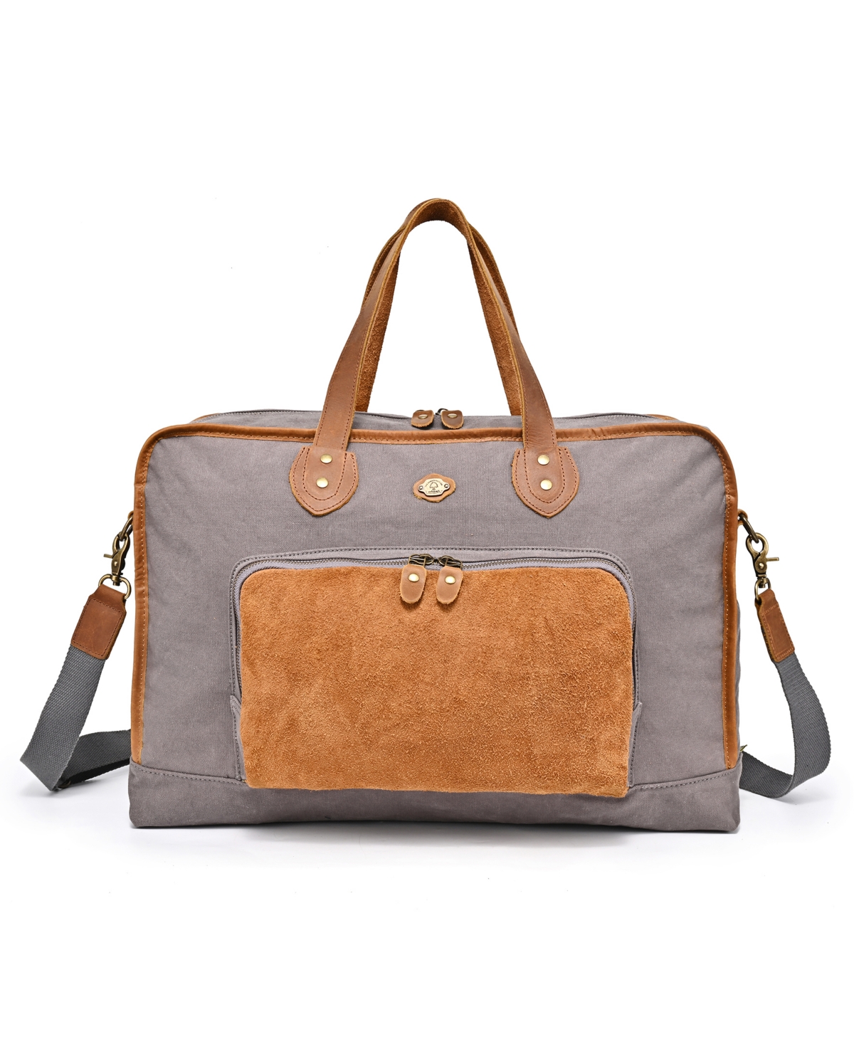 Click here for Tsd Brand Valley Oak Canvas Weekender Bag - Gray prices