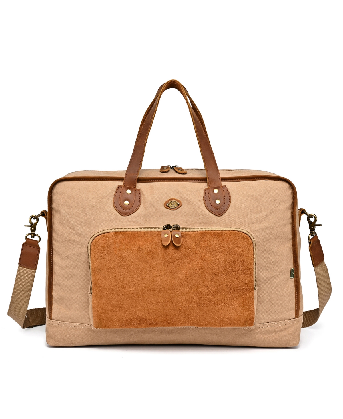 Click here for Tsd Brand Valley Oak Canvas Weekender Bag - Khaki prices